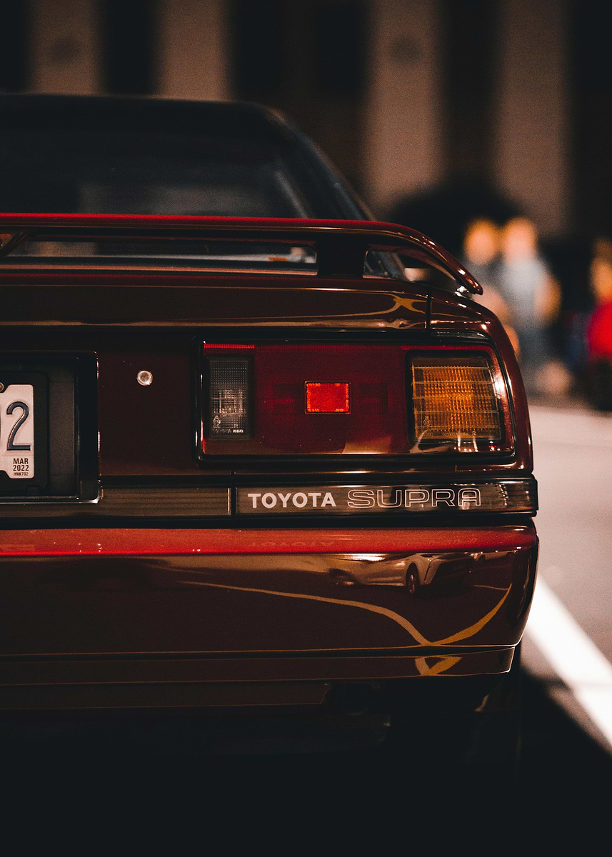 'Toyota Supra rear view close-up' Poster, picture, metal print, paint ...