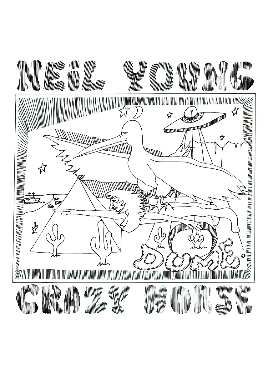 'Neil Young Crazy Horse Doodle Art' Poster, picture, metal print, paint ...