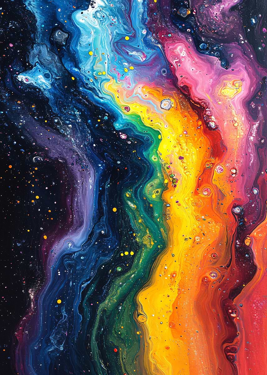 'Colorful Abstract Fluid Art Painting' Poster, picture, metal print ...