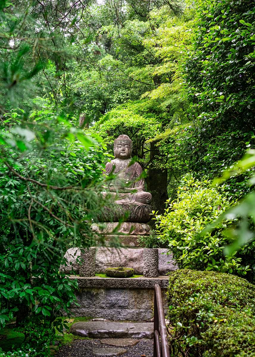 'Hidden Buddha of the Kyoto Forest' Poster, picture, metal print, paint ...
