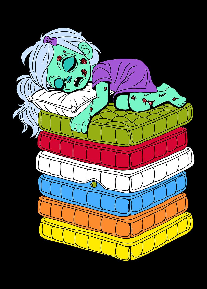 'Sleeping Zombie Princess and the Pea' Poster, picture, metal print ...