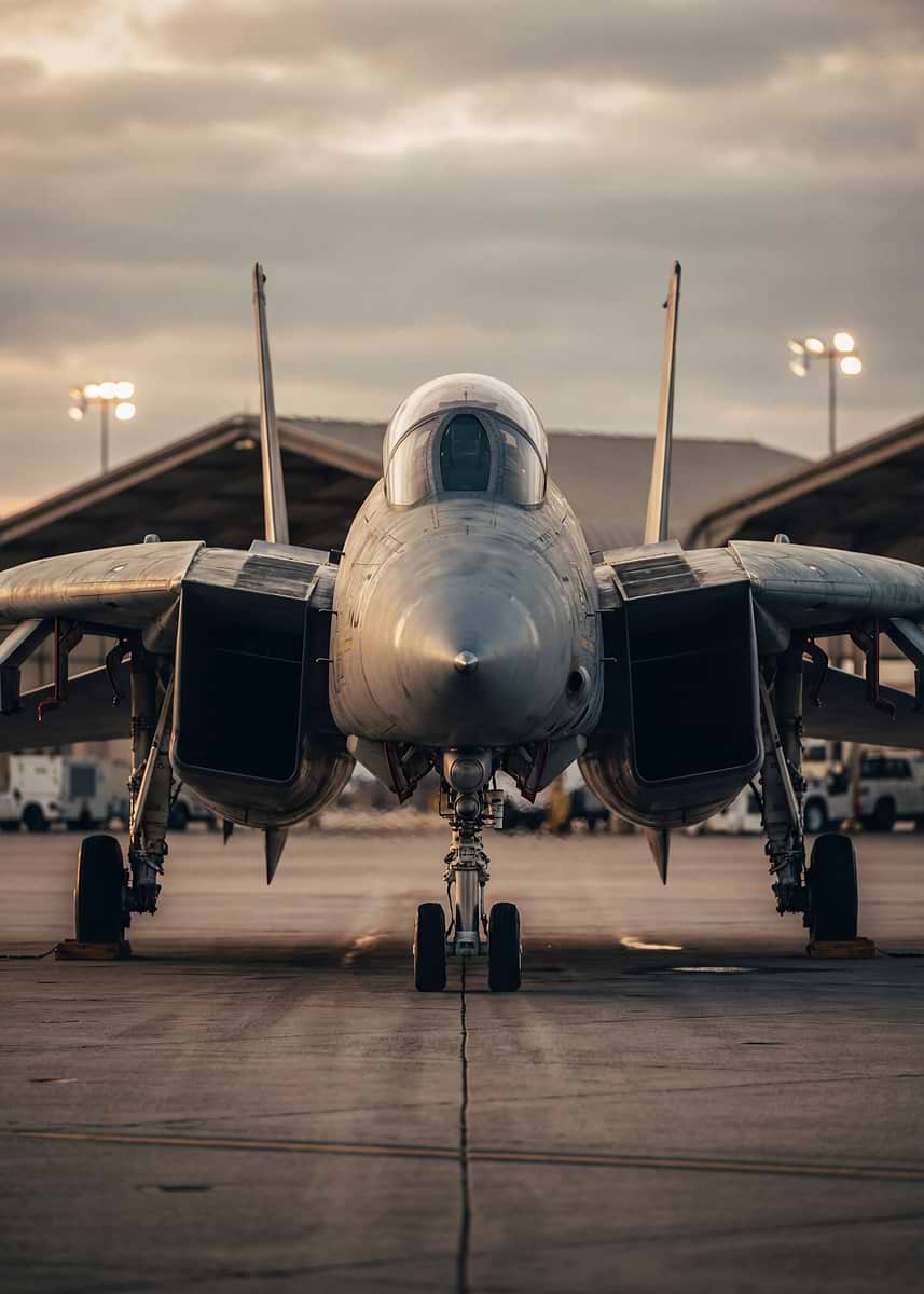 'F-14 Tomcat Fighter Jet Portrait' Poster, picture, metal print, paint ...