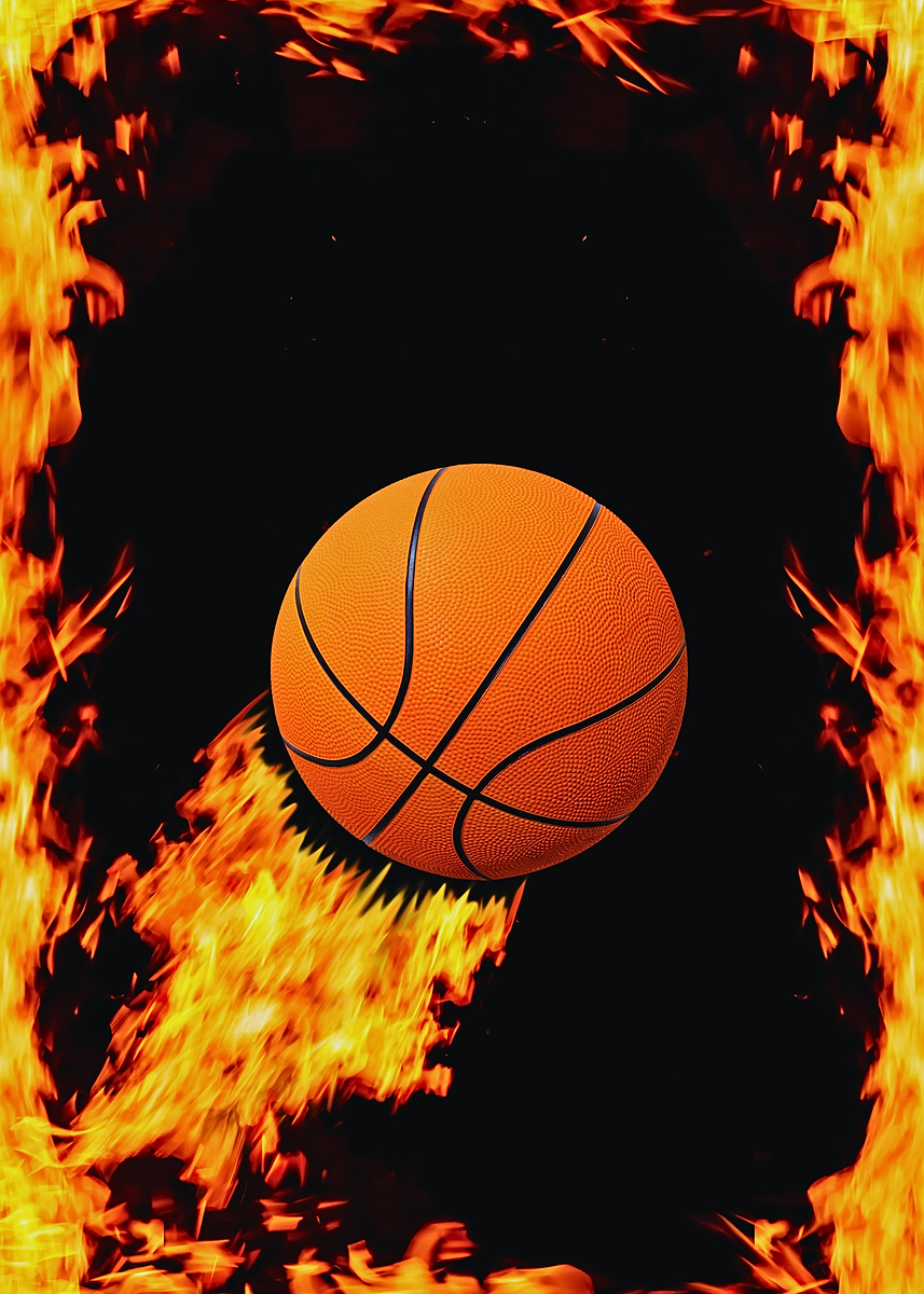 'Basketball on Fire' Poster, picture, metal print, paint by Wijaki ...
