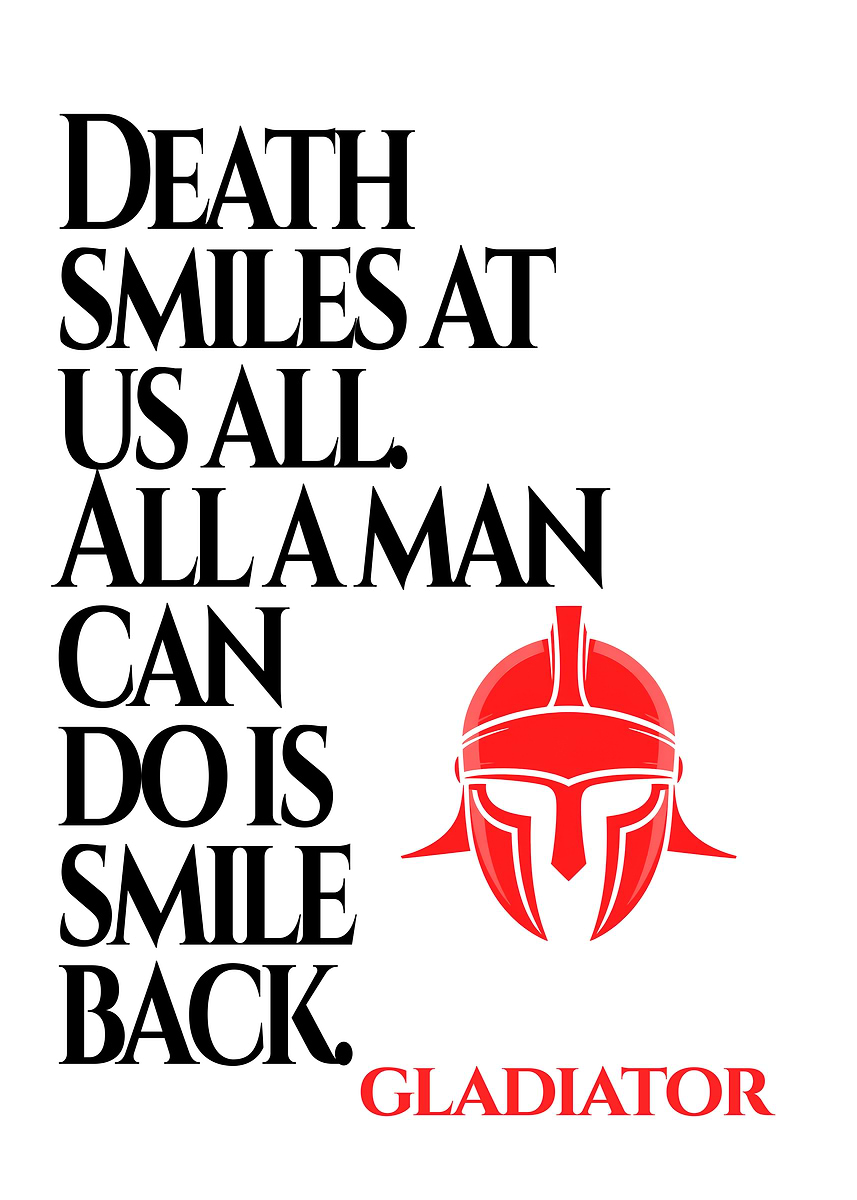 'Gladiator Quote with Helmet Graphic' Poster, picture, metal print ...