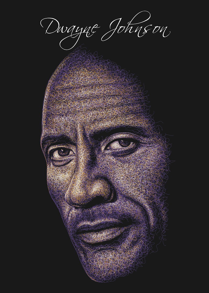 'Dwayne Johnson Portrait Art' Poster, picture, metal print, paint by ...