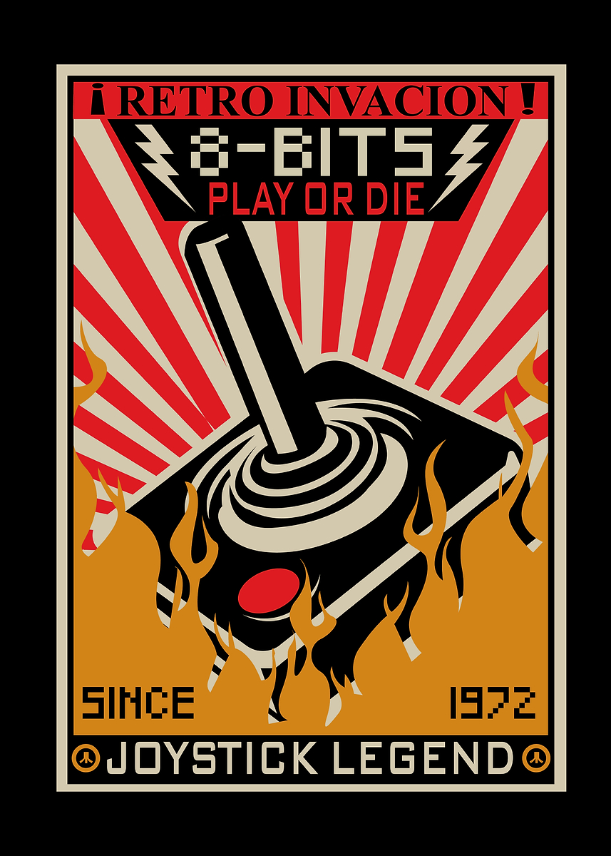 'Retro Gaming Joystick Legend Poster' Poster, picture, metal print ...