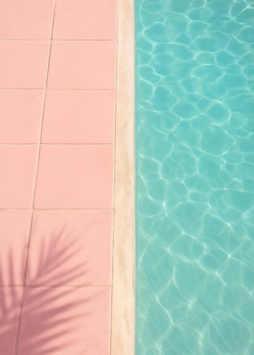 'Azure Summer Pool' Poster, picture, metal print, paint by Ikuday Designs | Displate