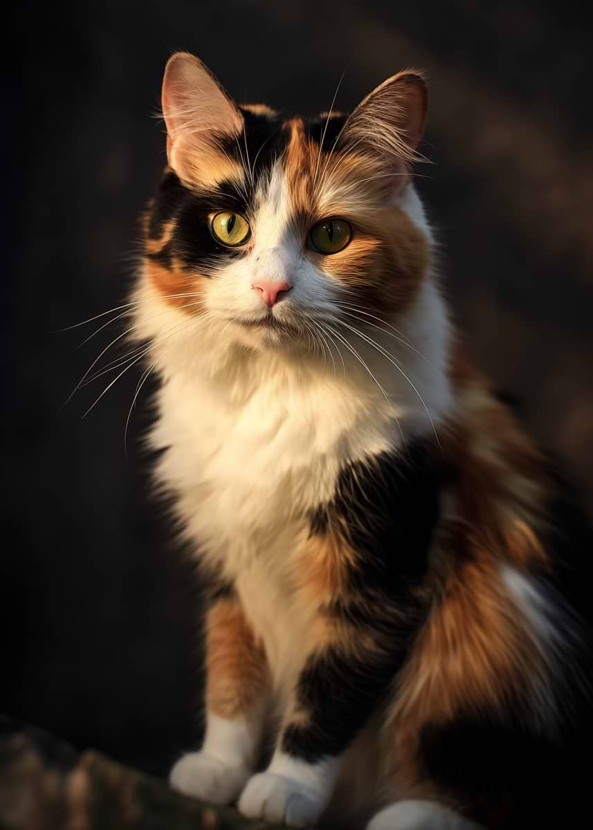 'Calico Cat Portrait' Poster, picture, metal print, paint by WallDesign ...