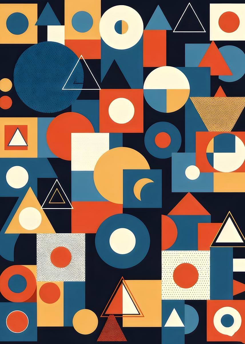 'Geometric Shapes Pattern' Poster, picture, metal print, paint by Chris ...