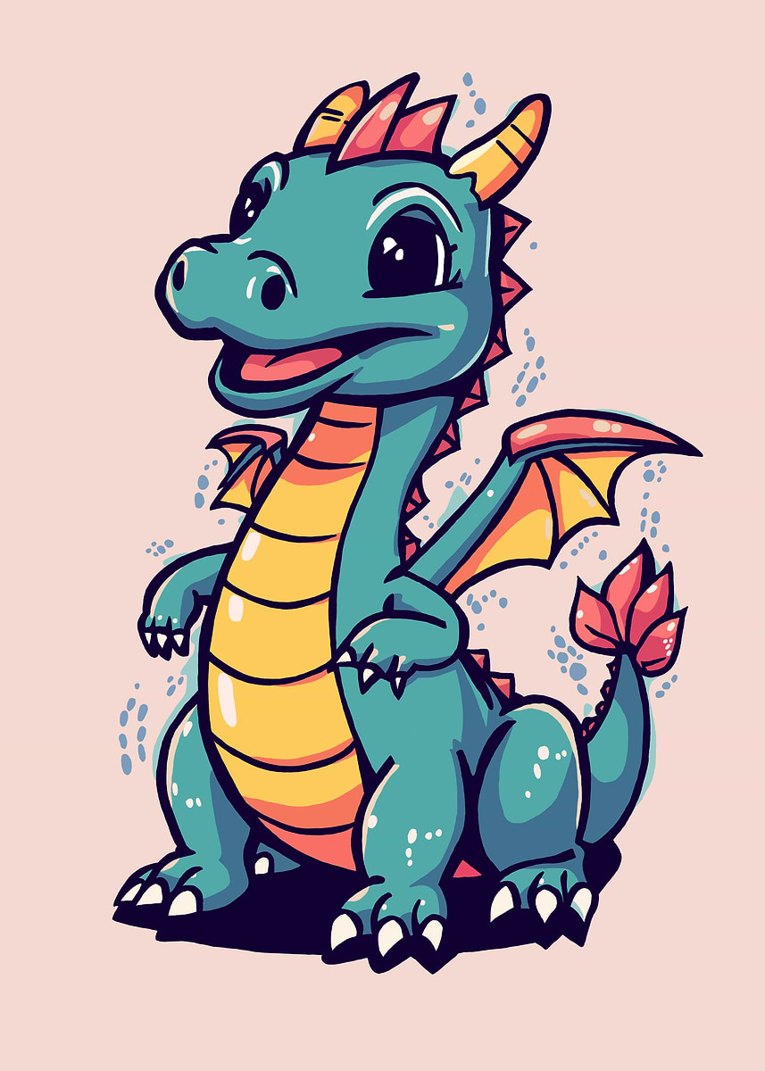 'Baby Water Dragon' Poster, picture, metal print, paint by ...