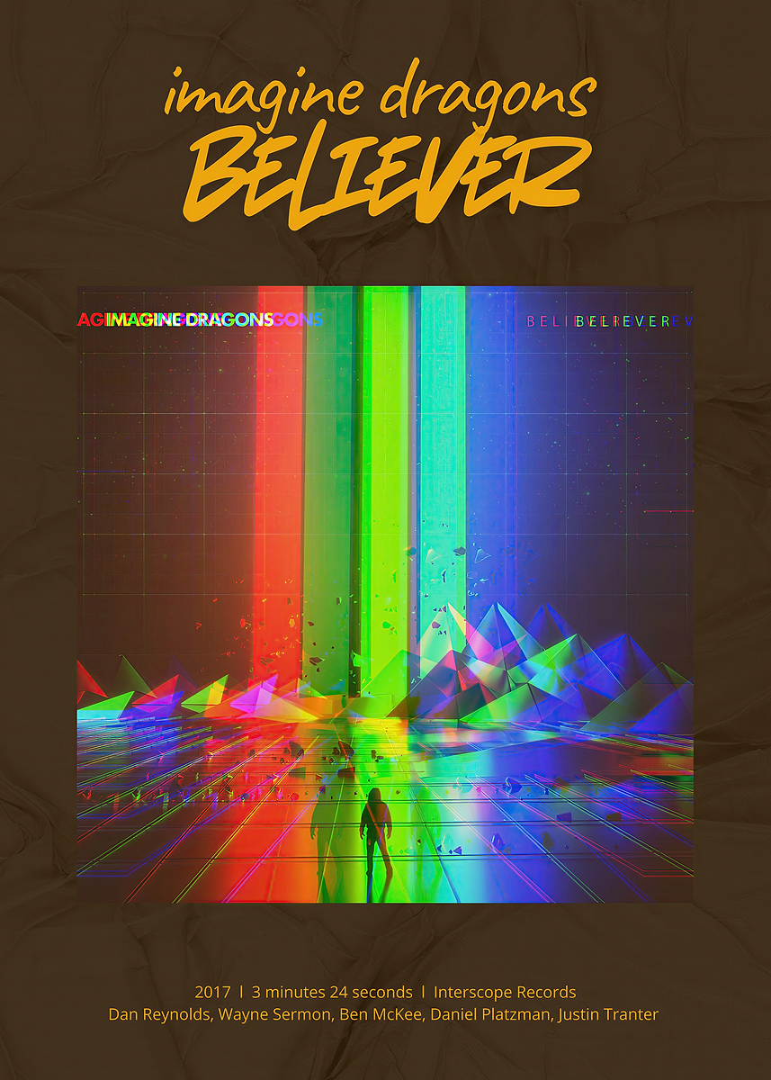 'Imagine Dragons - Believer Album Cover' Poster, picture, metal print ...