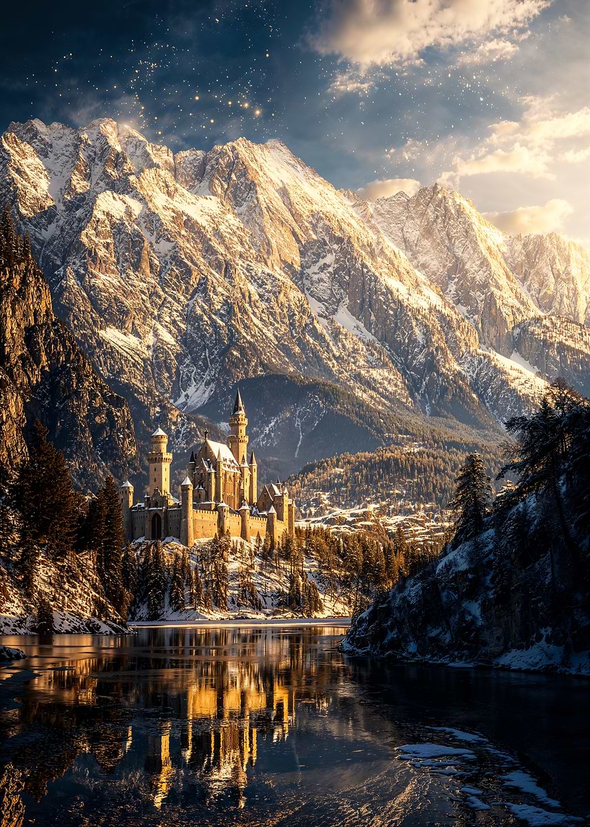 'Citadel of the Snowbound Crown' Poster, picture, metal print, paint by ...