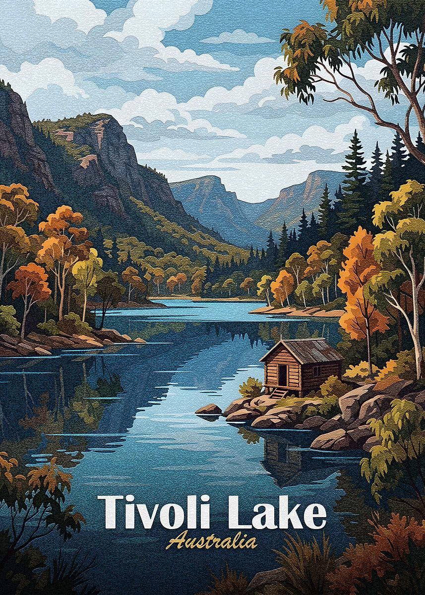 'Tivoli Lake Australia Landscape Art' Poster, picture, metal print ...