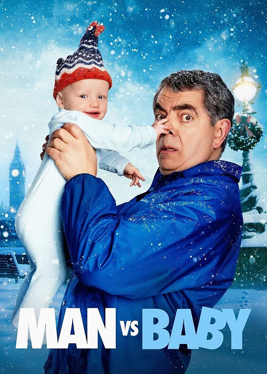 'Man vs Baby movie poster' Poster, picture, metal print, paint by magi ...