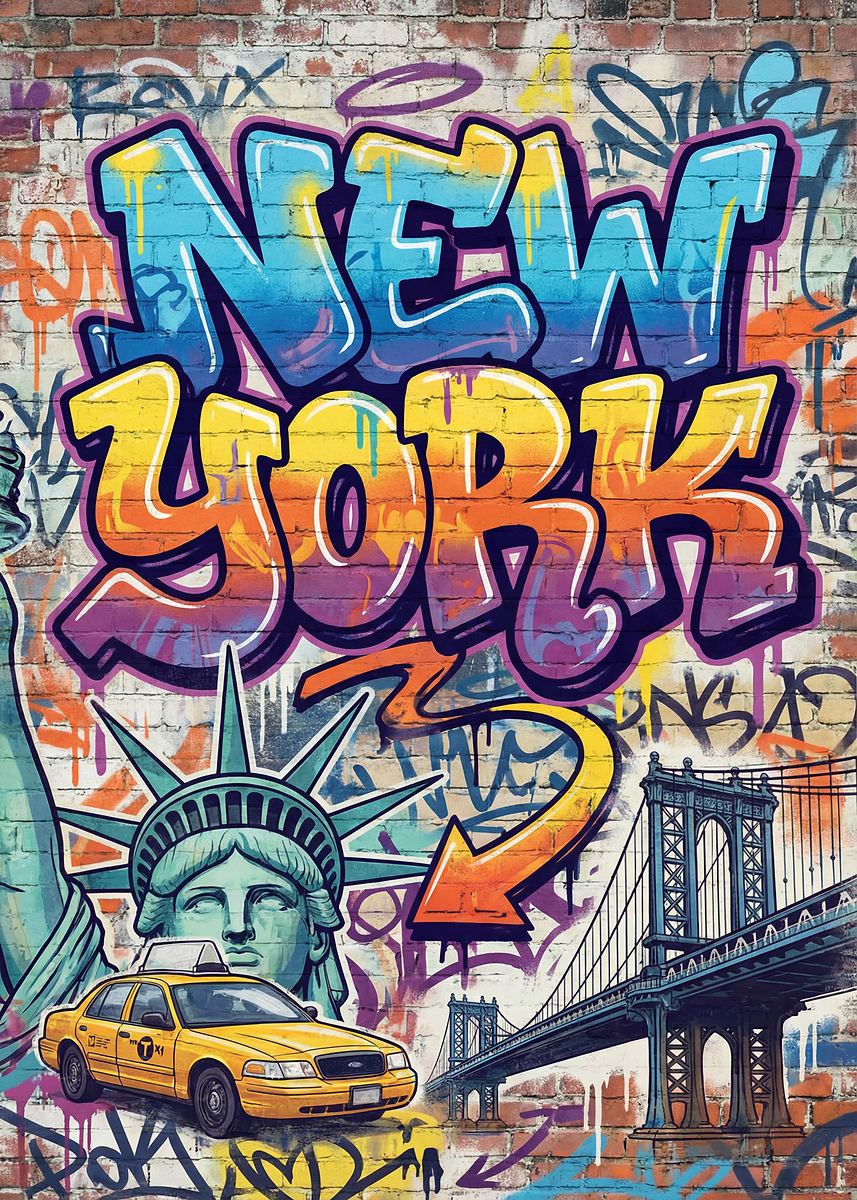 'New York City Graffiti Art' Poster, picture, metal print, paint by ...