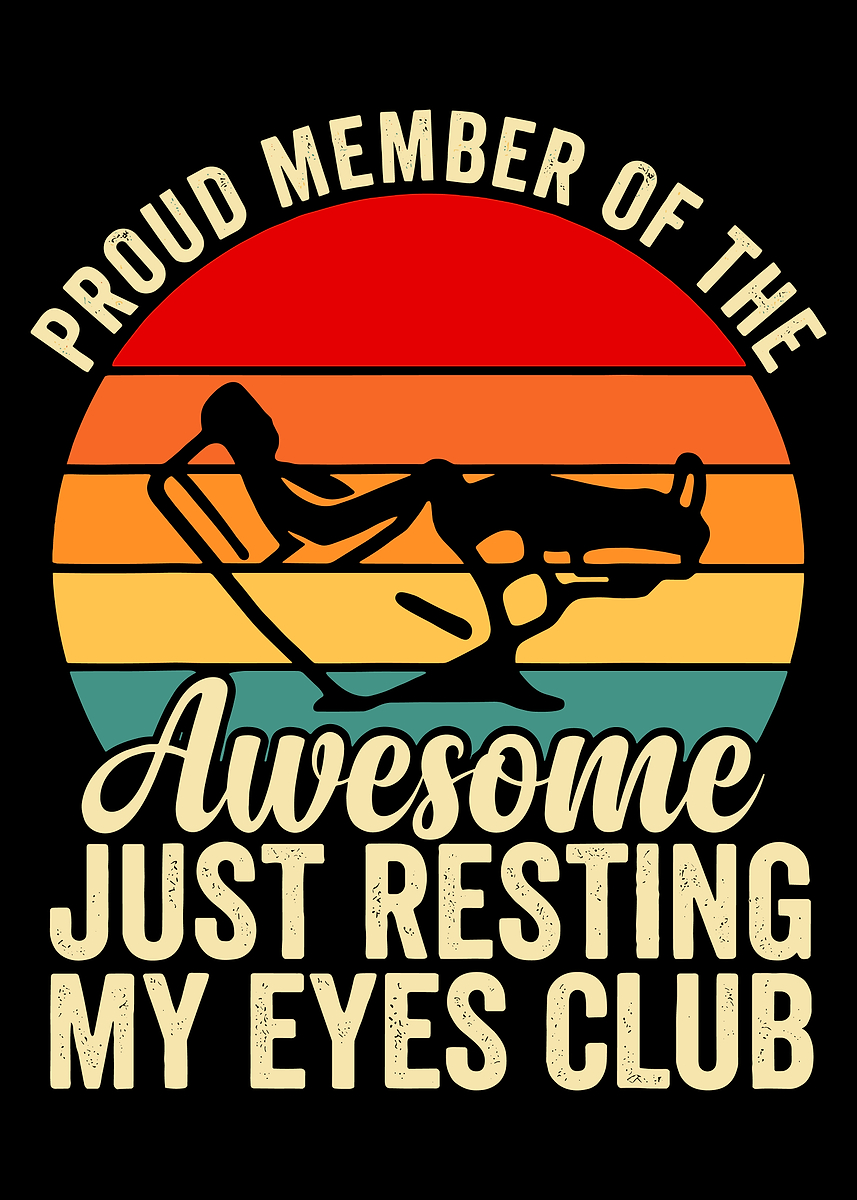 'Just Resting My Eyes Poster, Retro Lounge Chair Wall Art, Funny Relax ...