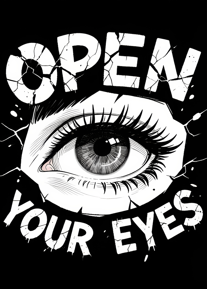 'Open Your Eyes Graphic Art' Poster, picture, metal print, paint by ...