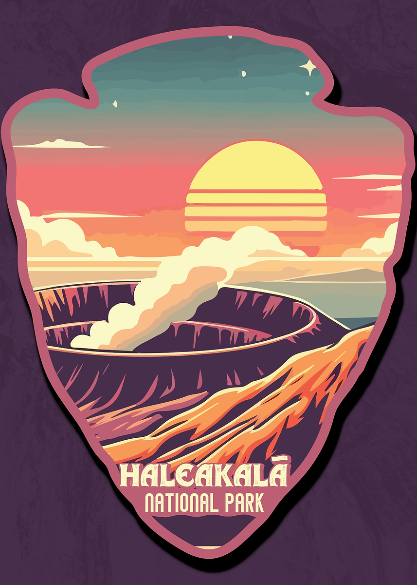 'Vintage Haleakala National Park, Retro US national park' Poster ...