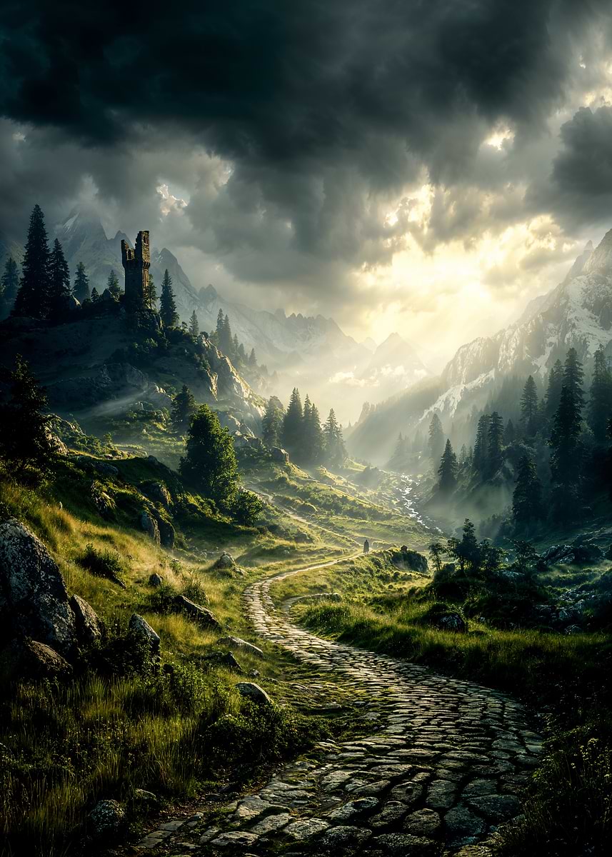 'Omen Path of the Stormcrowned Vale' Poster, picture, metal print ...