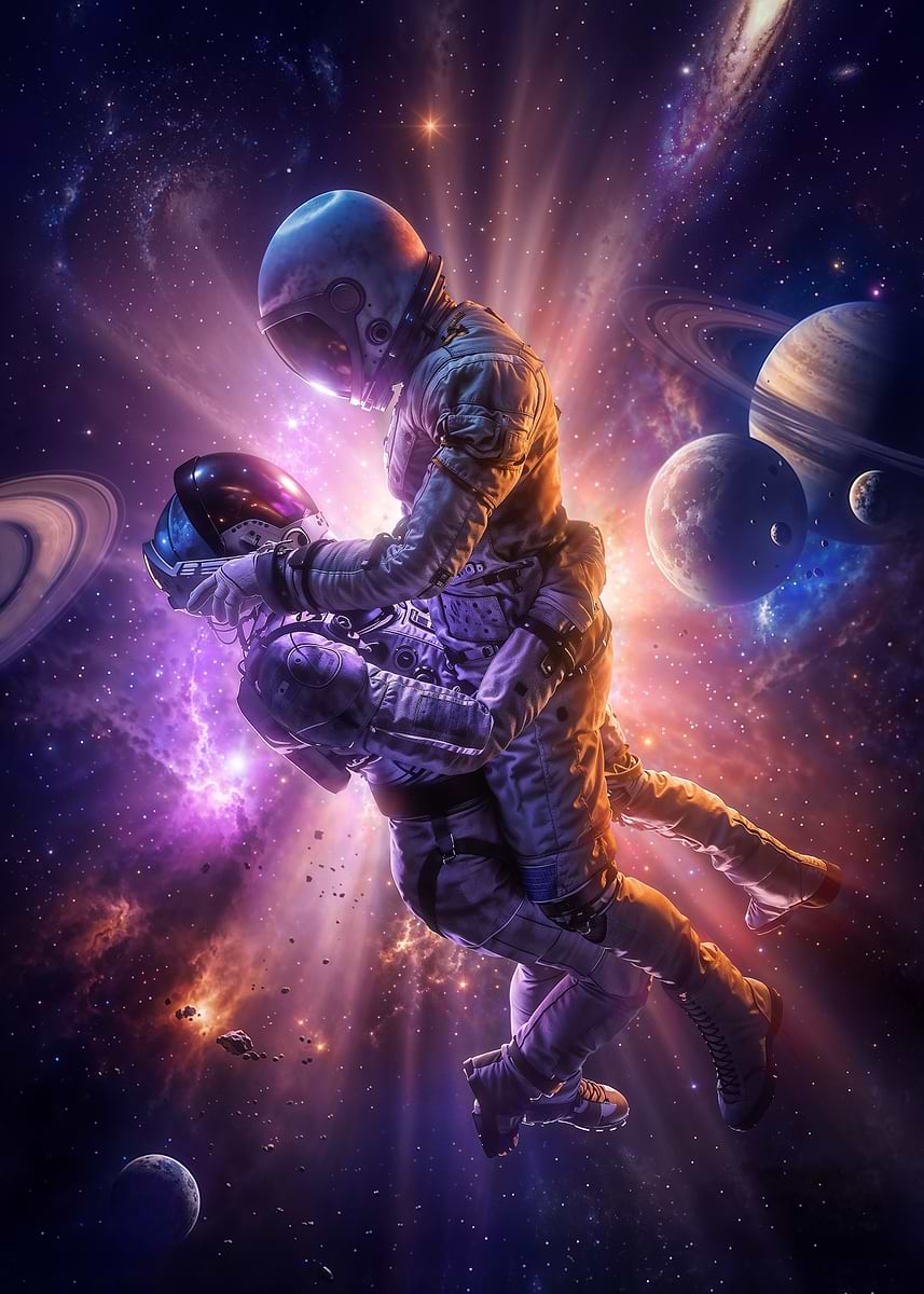 'COSMIC LOVERS' Poster, picture, metal print, paint by Bruno Macedo ...