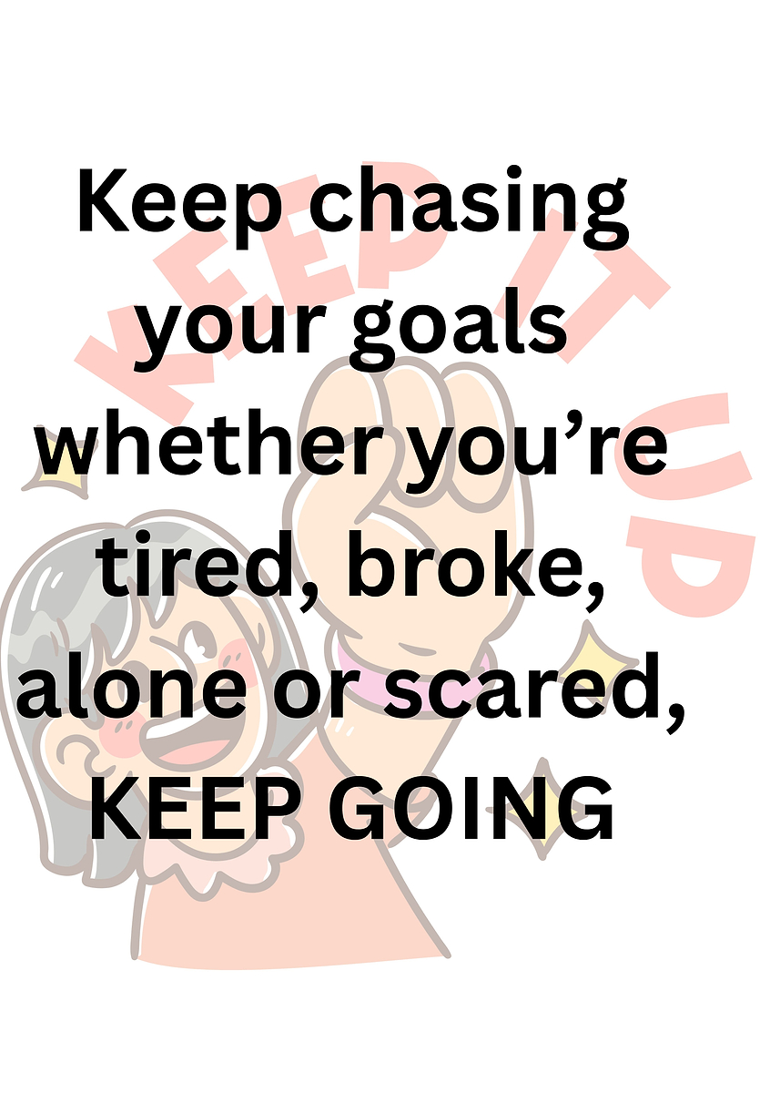 'Keep Chasing Your Goals Motivation' Poster, picture, metal print ...