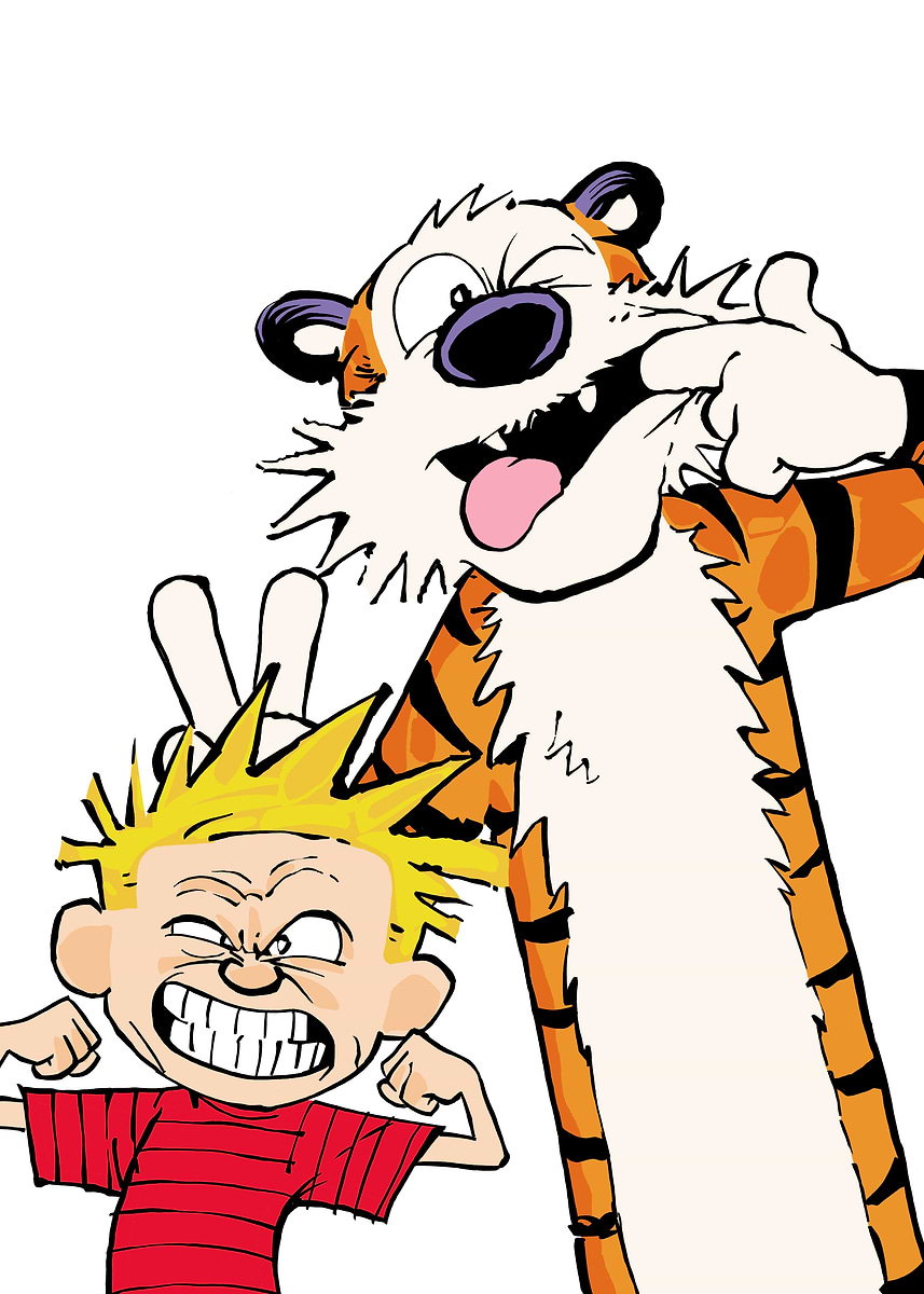 'Calvin and Hobbes Cartoon Antics' Poster, picture, metal print, paint ...