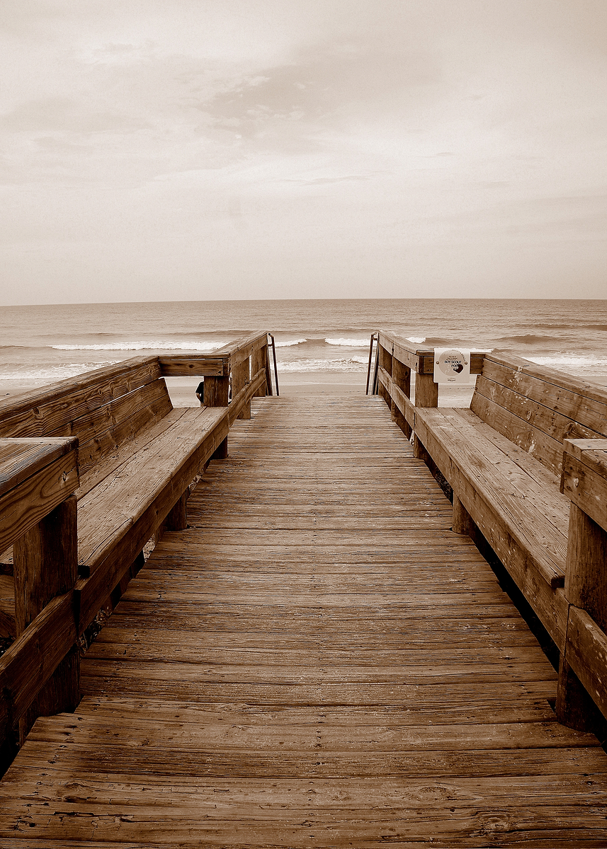 'Wooden Boardwalk Leading to the Beach' Poster, picture, metal print ...