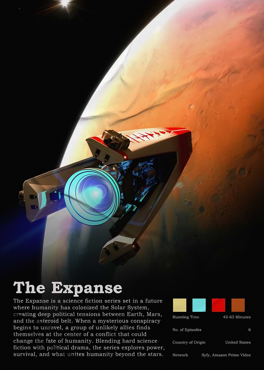 'The Expanse: Spaceship over Mars' Poster, picture, metal print, paint ...