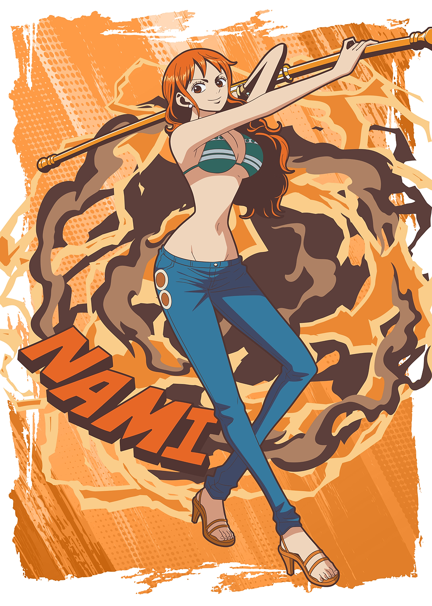 'Nami Effects' Poster, picture, metal print, paint by One Piece | Displate