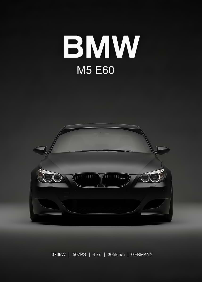 'BMW M5 E60 Black Car Poster' Poster, picture, metal print, paint by m5 ...