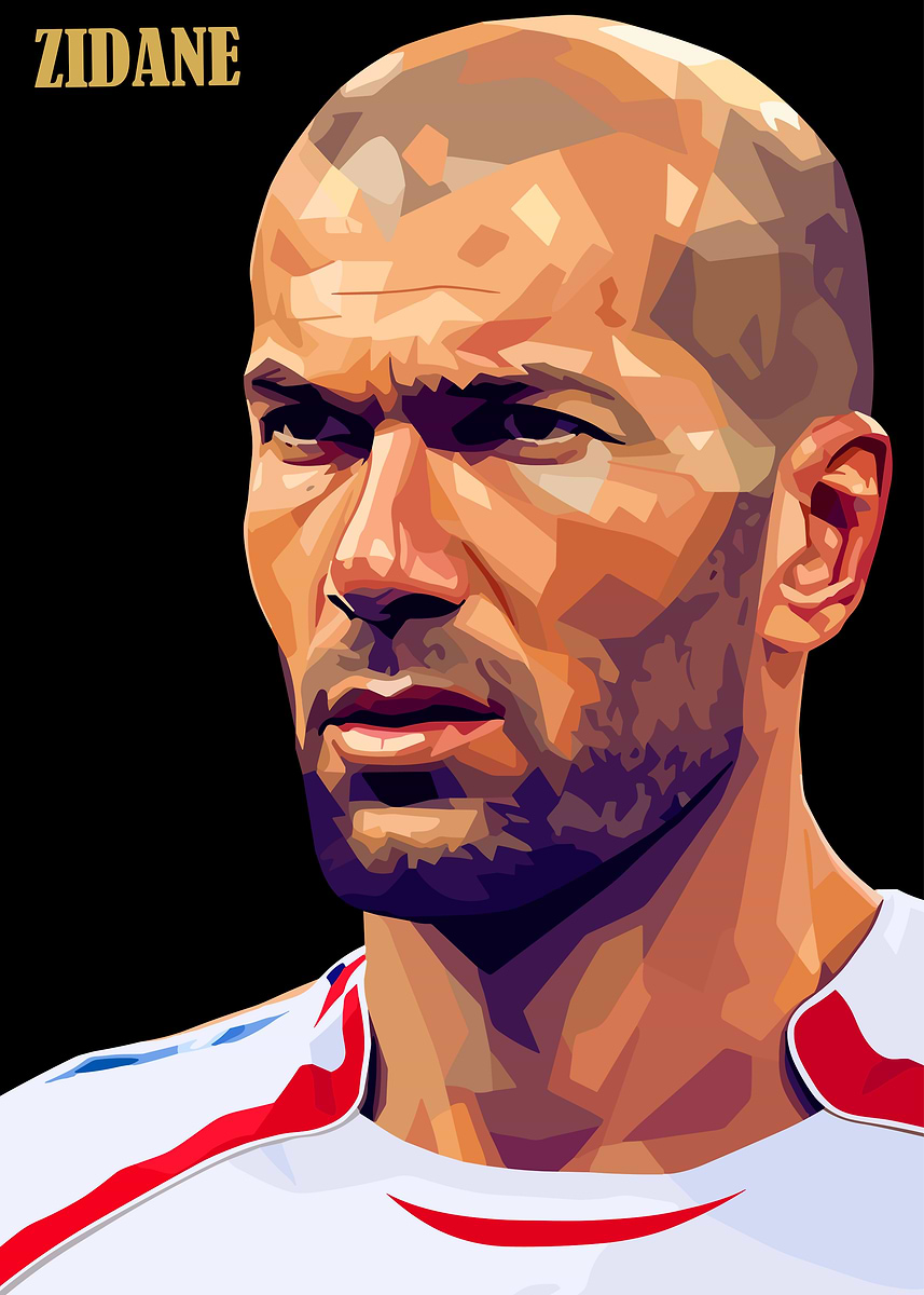 'Zidane Portrait Art' Poster, picture, metal print, paint by melowArt ...
