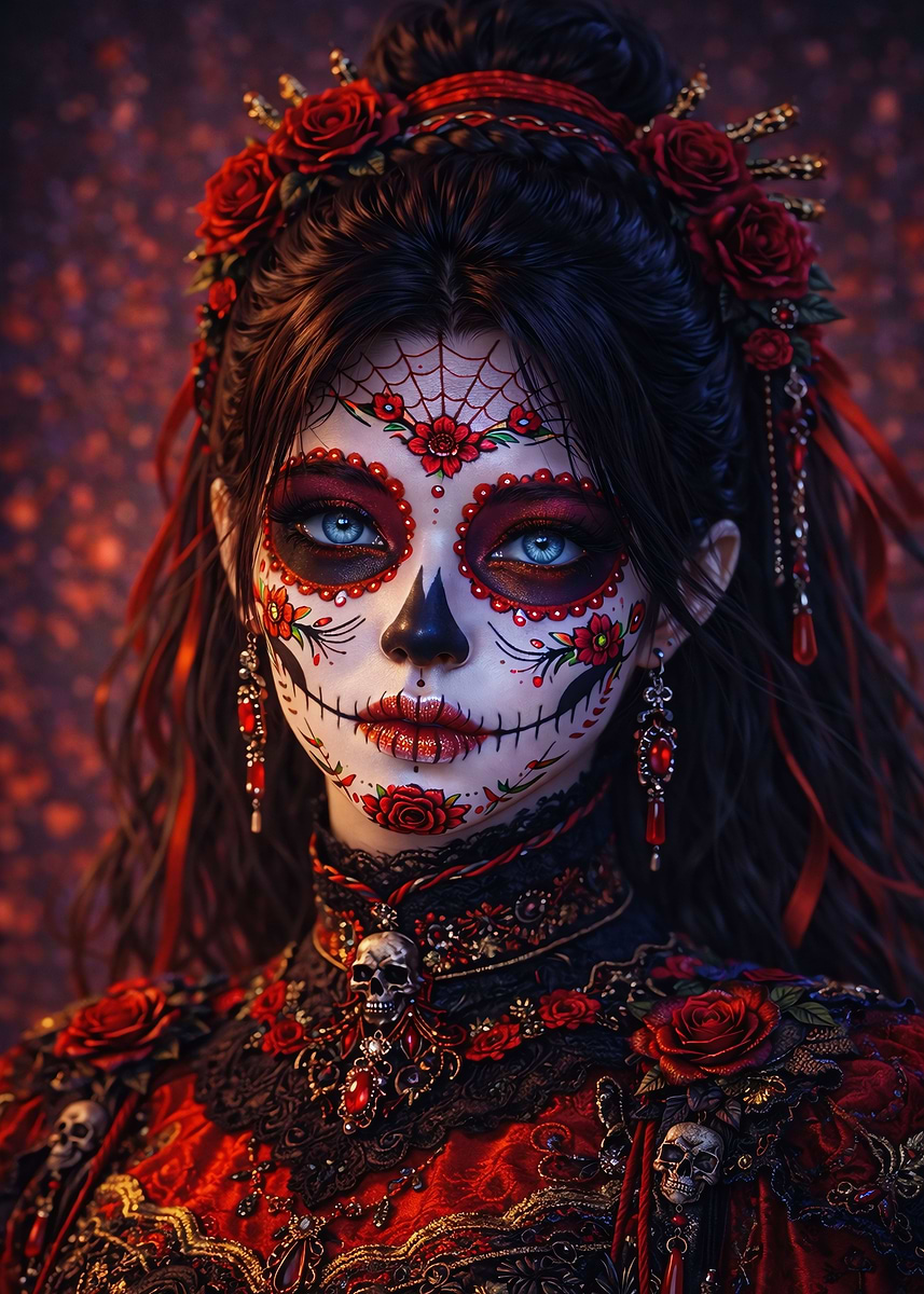 'Day of the Dead Portrait' Poster, picture, metal print, paint by Liora ...