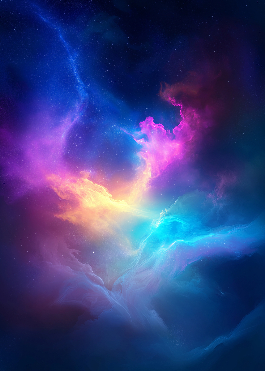 'Colorful Nebula in Deep Space' Poster, picture, metal print, paint by ...