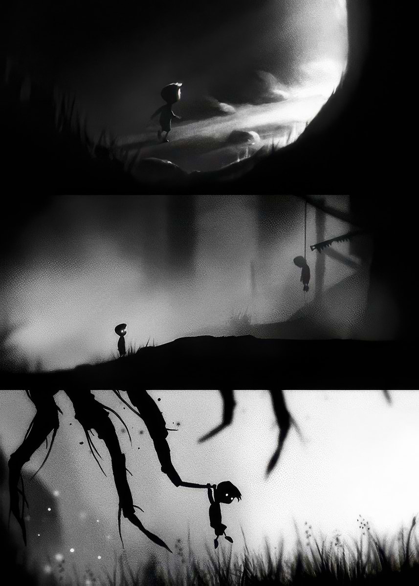 'Limbo Game Scenes Collage' Poster, picture, metal print, paint by ...