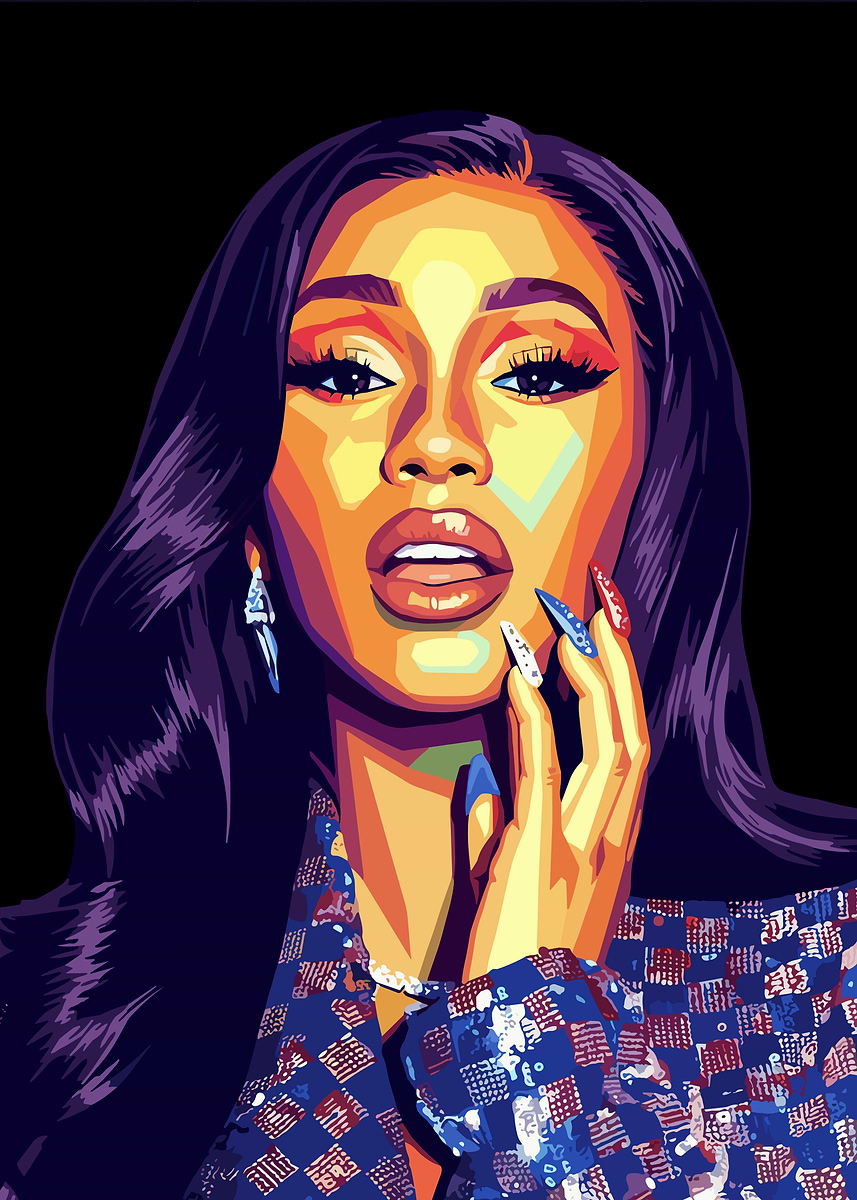 'Cardi B Pop Art Portrait' Poster, picture, metal print, paint by Flayy ...