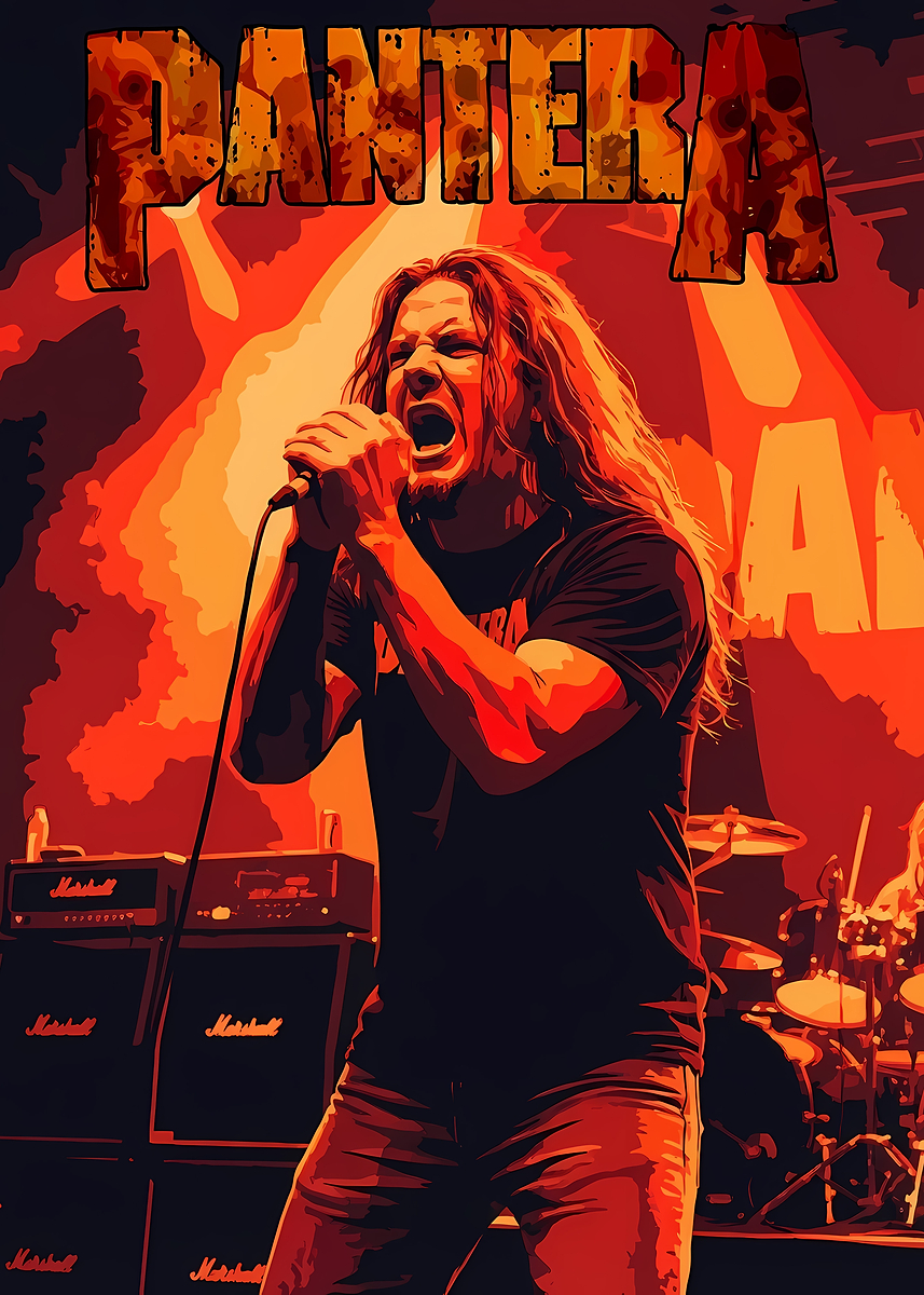 'Pantera Band Singer Live Performance Art' Poster, picture, metal print ...