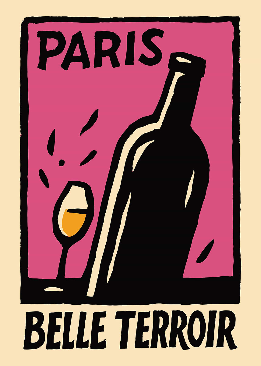 'Paris Belle Terroir Wine Poster' Poster, picture, metal print, paint ...