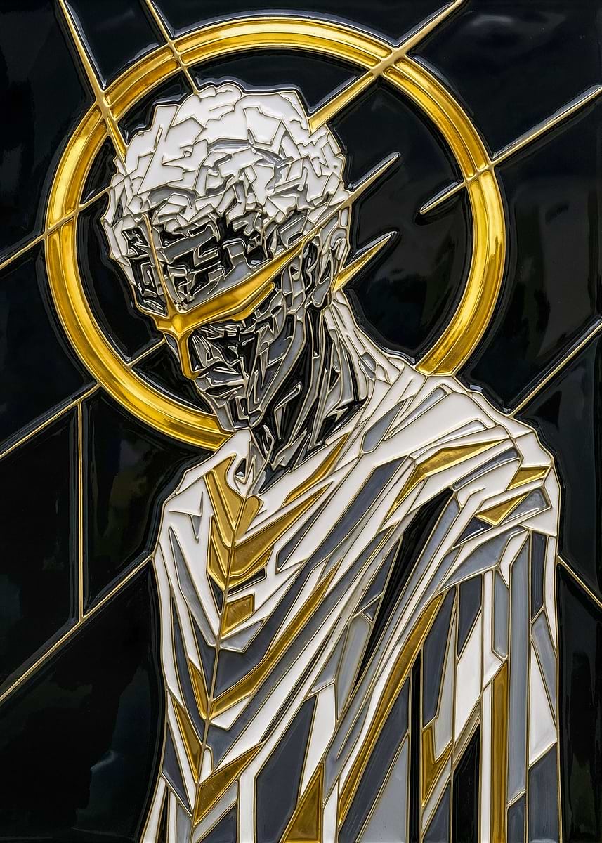 'Shattered Divinity Gold Kintsugi' Poster, picture, metal print, paint ...