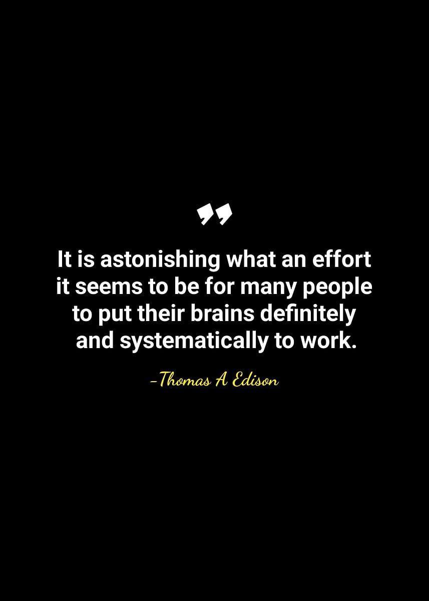 'Thomas Edison Quote on Effort' Poster, picture, metal print, paint by ...
