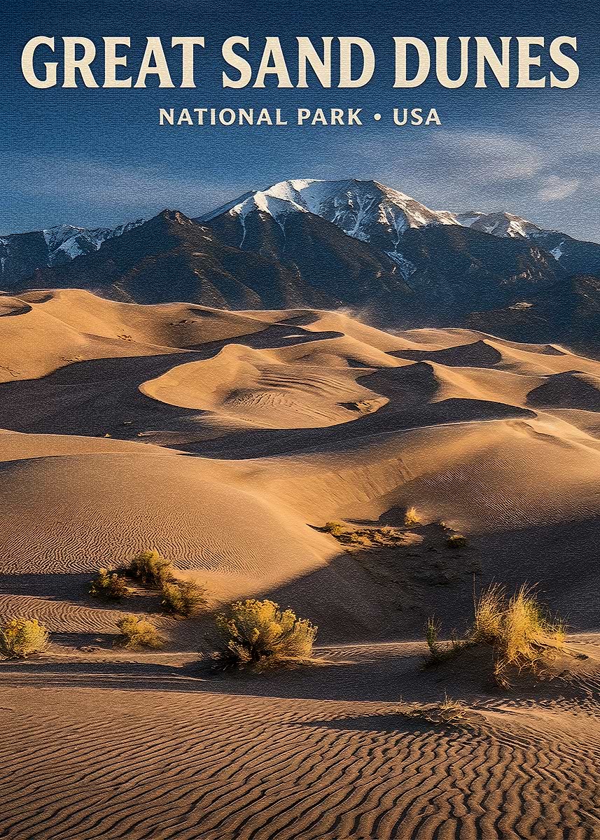 'Great Sand Dunes National Park Poster' Poster, picture, metal print ...
