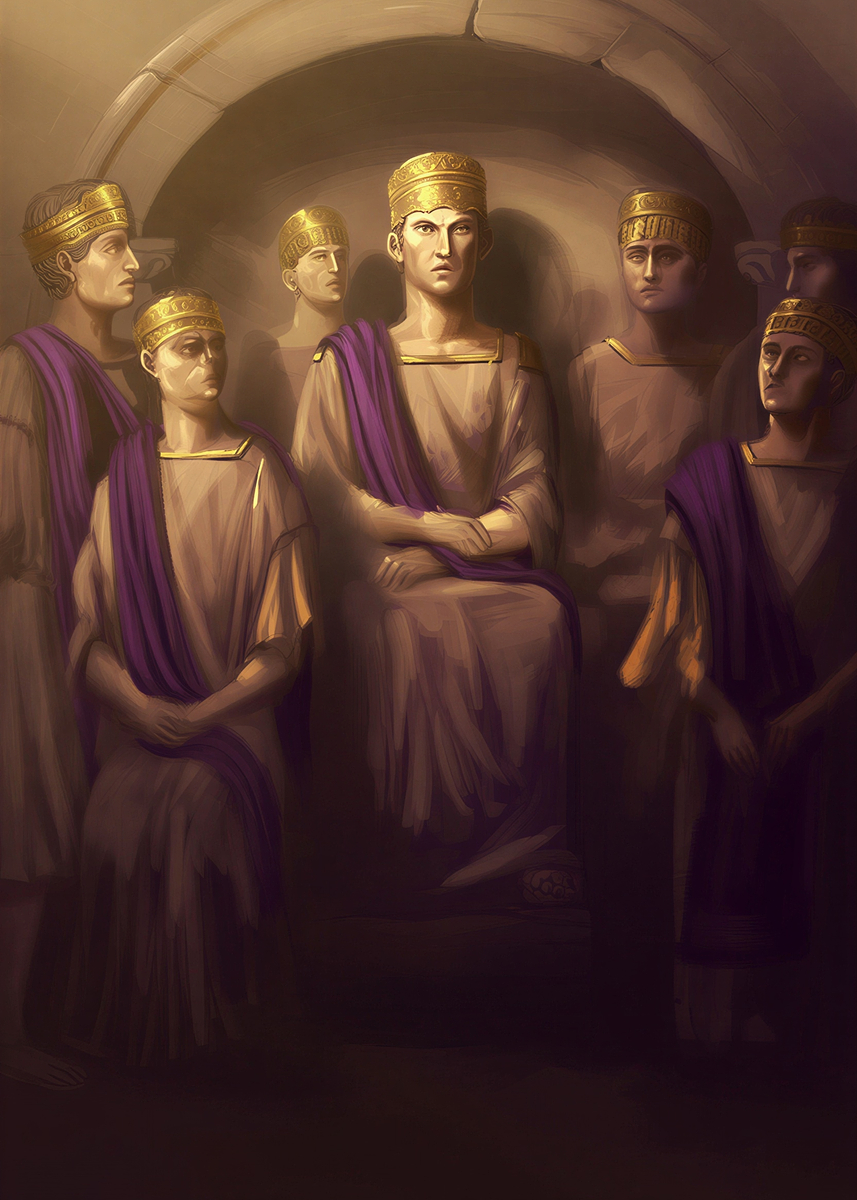 'Byzantine Emperors in a Stone Chamber' Poster, picture, metal print ...