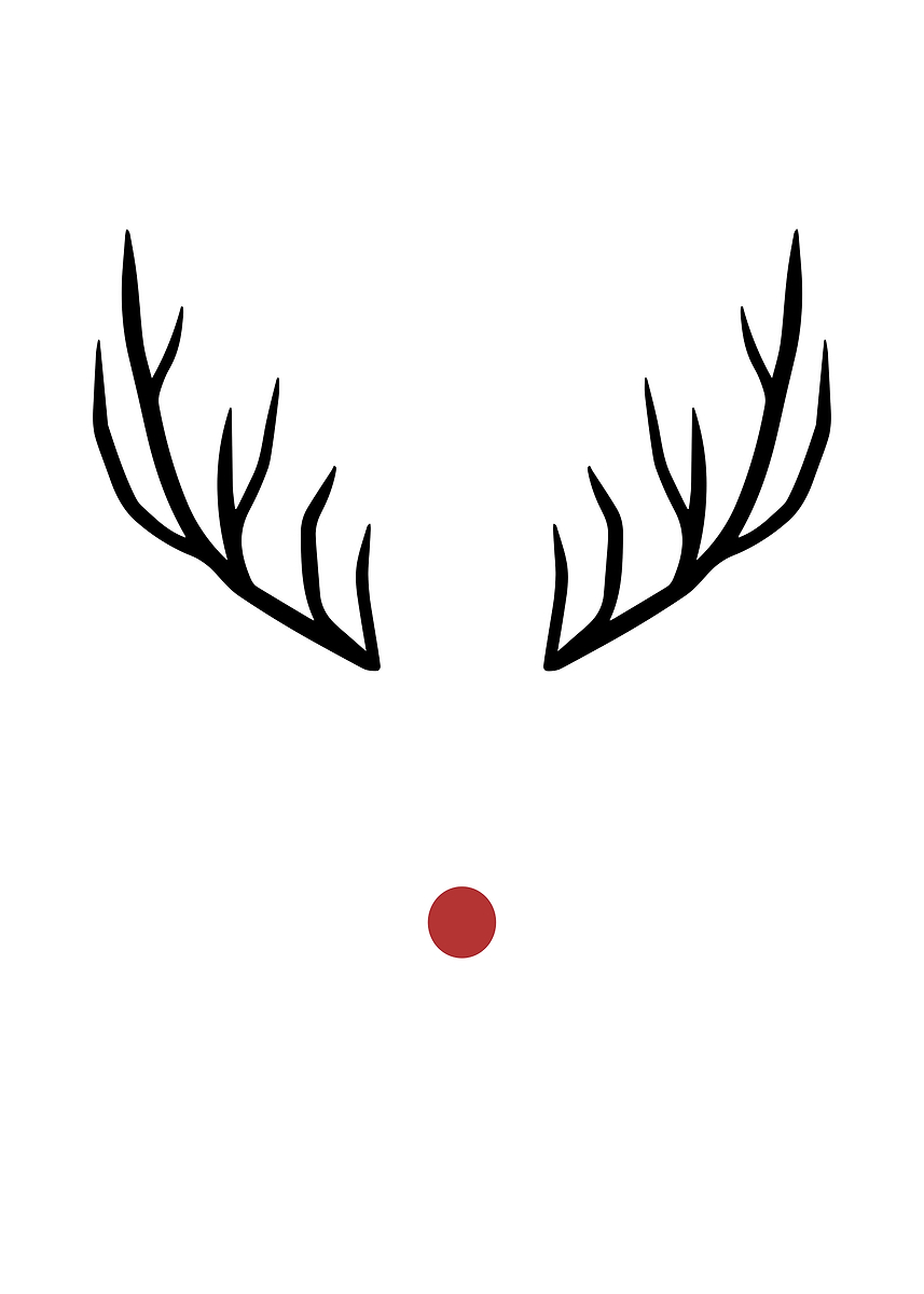 'Rudolph Minimalist Christmas Icon' Poster, picture, metal print, paint ...