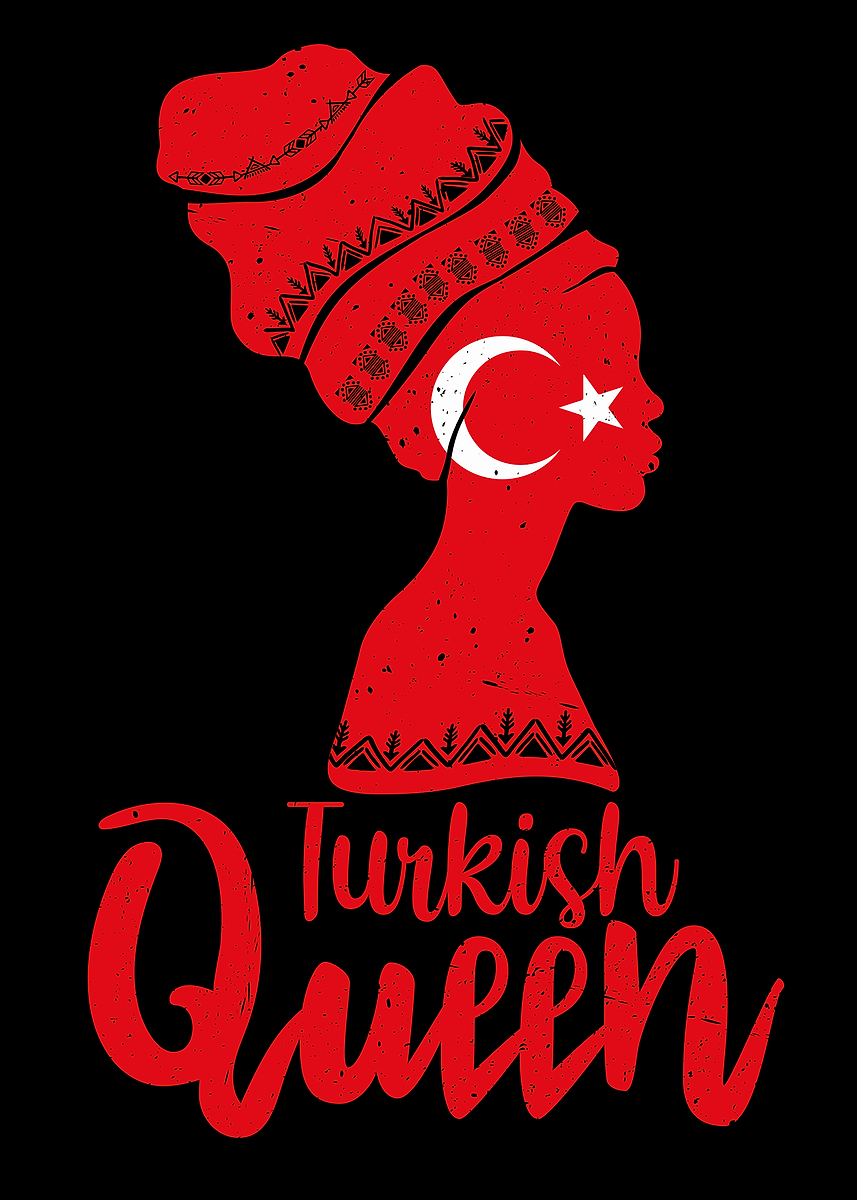 'Turkish Queen Turkey Flag Afro Roots' Poster, picture, metal print ...