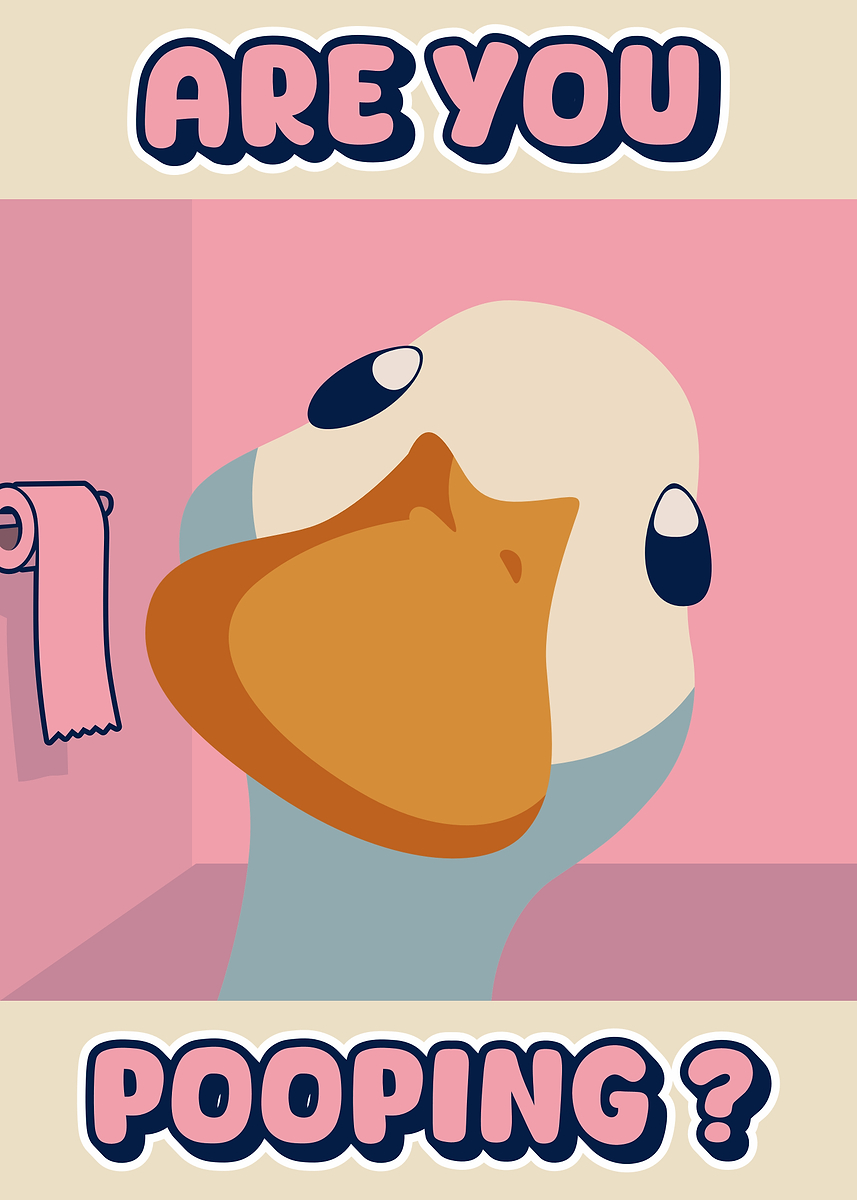 'Are You Pooping? Duck Bathroom Humor' Poster, picture, metal print ...