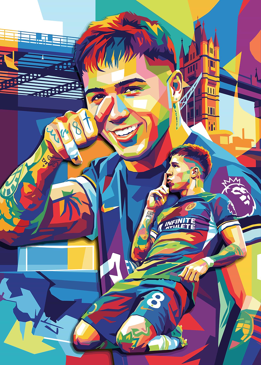 'Enzo Fernandez' Poster, picture, metal print, paint by stolah | Displate