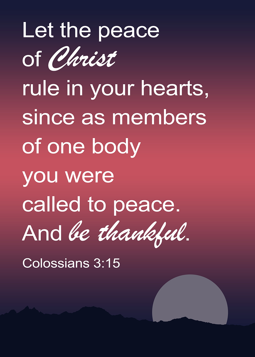 'Colossians 3:15 Bible Verse | Jesus Christian Motivation' Poster ...
