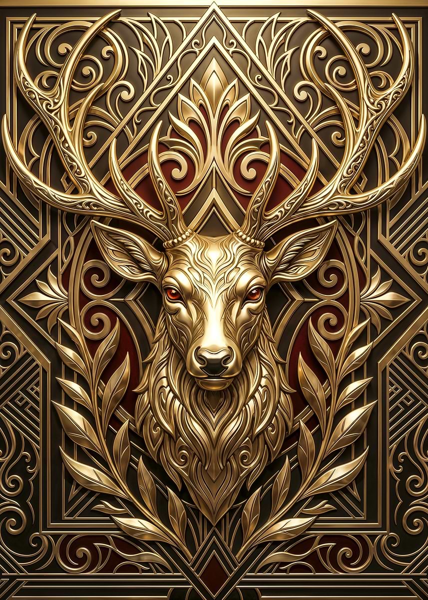 'Royal Stag' Poster, picture, metal print, paint by Crafle | Displate