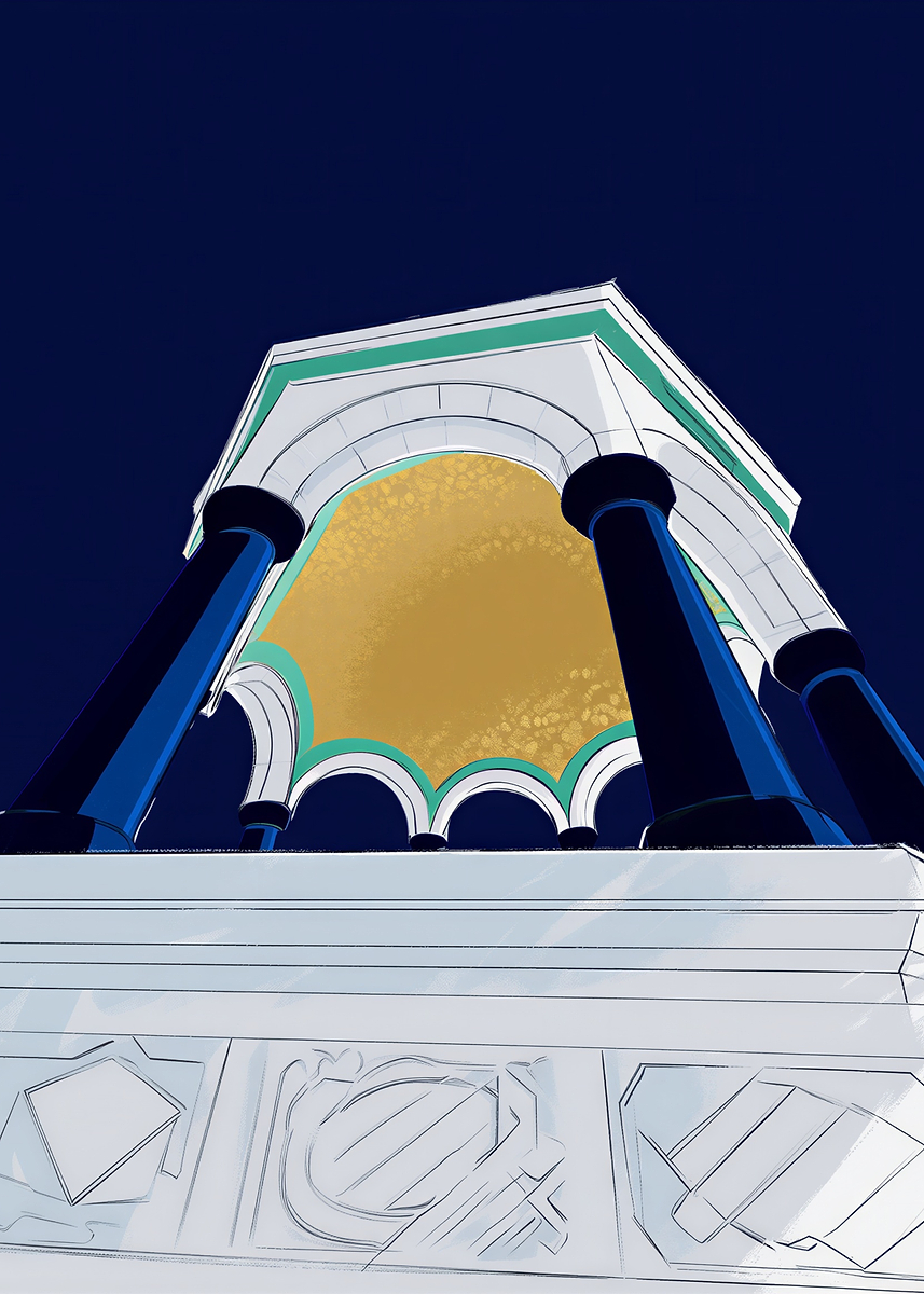 'Architectural Structure with Columns and Arches' Poster, picture ...