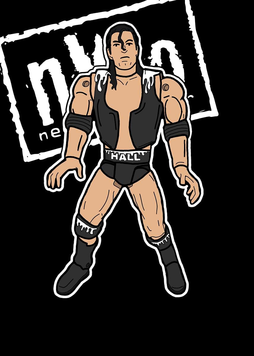 'Scott Hall NWO Cartoon Illustration' Poster, picture, metal print ...