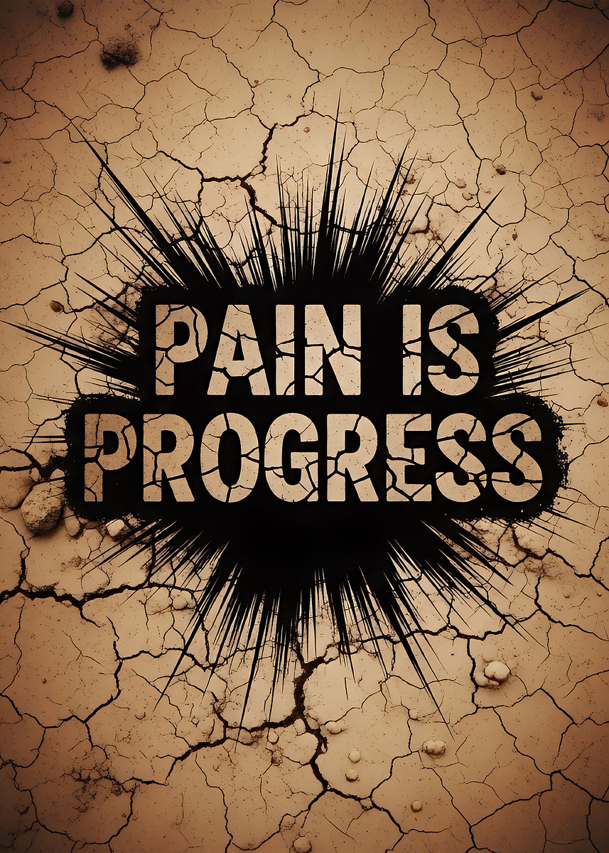 'Pain is Progress Motivational Poster' Poster, picture, metal print ...